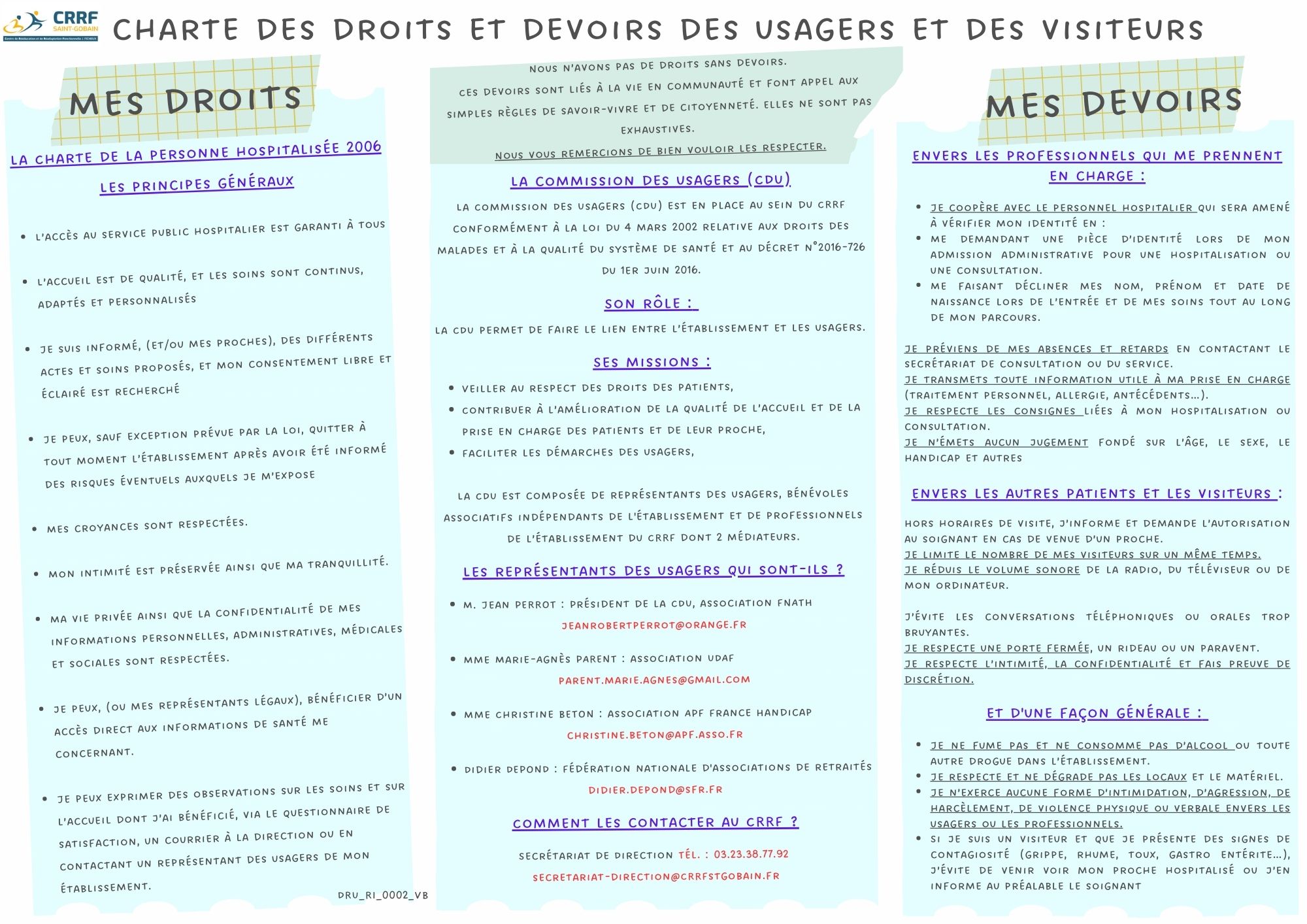 Commission des usagers - CRRF Saint-Gobain